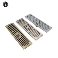 China Hotel Bathroom Basin Long Floor Drain with Antique Design Style and Strainer Mat for sale