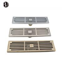 China Hotel Bathroom Basin Long Floor Drain with Antique Design Style and Strainer Mat for sale