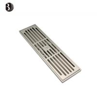 China Hotel Bathroom Basin Long Floor Drain with Antique Design Style and Strainer Mat for sale
