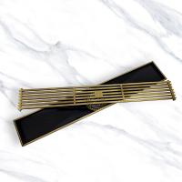 China BANGQI All-Copper Long Linear Toilet and Kitchen Bathroom Shower Drain Brass Floor Waste Drain for Basin Use for sale