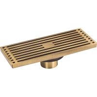 China bathroom Brass square floor drain easy clean easy installation 83*500 Floor drain gold brass floor waste drain for sale