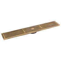 China bathroom Brass square floor drain easy clean easy installation 83*500 Floor drain gold brass floor waste drain for sale