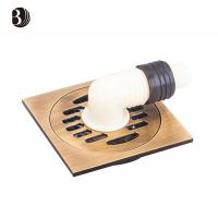 China Polished Stainless Steel Strainer Antique Brass Floor Drain Anti-Odor Deodorization Bathroom Home Use Washing Machine Friendly for sale