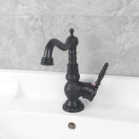 China Contemporary Design Brass Main Body Black Basin Mixer Tap with Luxury Matte Chrome Finish for sale
