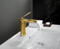 China Modern Ceramic Valve Core European Style Bathroom Under Counter Basin Waterfall Faucet for sale