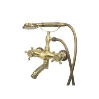 China Thermostatic Faucets Hot and Cold Mixer Antique Brass Rainfall Shower Set for Bath for sale