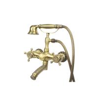 China Thermostatic Faucets Hot and Cold Mixer Antique Brass Rainfall Shower Set for Bath for sale