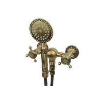 China Thermostatic Faucets Hot and Cold Mixer Antique Brass Rainfall Shower Set for Bath for sale