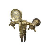 China Thermostatic Faucets Hot and Cold Mixer Antique Brass Rainfall Shower Set for Bath for sale