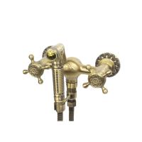 China Thermostatic Faucets Hot and Cold Mixer Antique Brass Rainfall Shower Set for Bath for sale