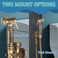 China Solid Brass High Pressure Vintage Wall Mount Shower Toilet Bathroom Handheld Bidet Diaper Set Bathroom for sale