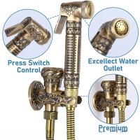 China Solid Brass High Pressure Vintage Wall Mount Shower Toilet Bathroom Handheld Bidet Diaper Set Bathroom for sale
