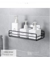 China Modern Style Iron Bathroom Shelves with Chrome Finish and Shampoo Storage Basket for sale