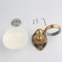 China Brass Wall Mount Ceramic Soap Dish and Towel Rack Set for Traditional Bathroom Design for sale