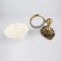 China Brass Wall Mount Ceramic Soap Dish and Towel Rack Set for Traditional Bathroom Design for sale