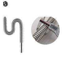 China 304 Stainless Steel Corrugated Pipe Sink Dish Basin PVC Strainer for Bathroom Drainage Use for sale
