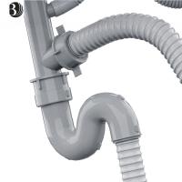 China Modern Design PVC Stainless Steel Pipe Equipment Drainer Siphon Kitchen Sink Water Drain Tank for Basin for Bathroom Application for sale
