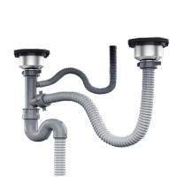 China Modern Design PVC Stainless Steel Pipe Equipment Drainer Siphon Kitchen Sink Water Drain Tank for Basin for Bathroom Application for sale