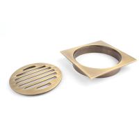 China High Quality All-Brass Floor Drain Core Gold Square Strainer Odor-Proof Linear Shape for Bathroom Use Stainless Steel Material for sale