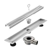 China Modern 24-Inch Anti-Odor Stainless Steel Long Floor Drain Hotel Use Shower Hair Catcher Direct Factory Supply for Basin for sale
