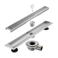 China Modern 24-Inch Anti-Odor Stainless Steel Long Floor Drain Hotel Use Shower Hair Catcher Factory Supplied Drains for sale