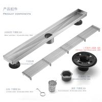 China Modern Mesh Brushed Nickel Shower Floor Drain Long Stainless Steel Trap Factory Direct for Hotel Bathrooms for sale