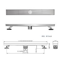 China Modern Mesh Brushed Nickel Shower Floor Drain Long Stainless Steel Trap Factory Direct for Hotel Bathrooms for sale