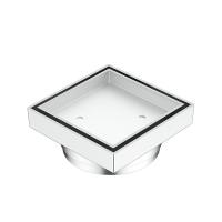 China 115mm 75mm Brass Floor Drain Tile Insert Square Grate Cover Strainer for Bathroom Shower Chrome Plated Basin Waste Drain Hotels for sale