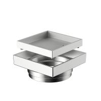 China 115mm 75mm Brass Floor Drain Tile Insert Square Grate Cover Strainer for Bathroom Shower Chrome Plated Basin Waste Drain Hotels for sale