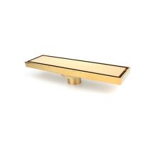 China Brass Linear Outdoor Long Shower Hidden Floor Drain for Washroom Modern Design 300*80mm for sale