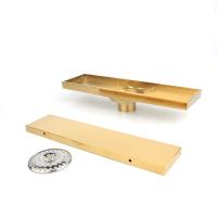 China Brass Linear Outdoor Long Shower Hidden Floor Drain for Washroom Modern Design 300*80mm for sale