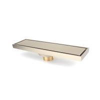 China Brass Linear Outdoor Long Shower Hidden Floor Drain for Washroom Modern Design 300*80mm for sale