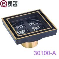China Antique Brass Color Strainer Linear Bathroom Tray Perfect for Hotel Shower Floor Drain for sale