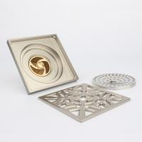 China Hotel Washroom Custom Anti-Odor Brass Square Shower Strainer Trap Bathroom Floor Drain for sale