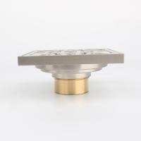 China Modern Design Hotel Brass 4 Inch Square Shower Strainer Trap for Bathroom Floor Drain for sale
