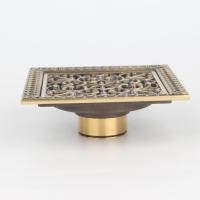 China 5 Inch Brass Shower Floor Drain Anti Odor Square Bathroom Drain for Modern Bathrooms for sale