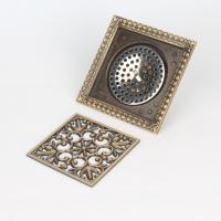 China 5 Inch Brass Shower Floor Drain Anti Odor Square Bathroom Drain for Modern Bathrooms for sale