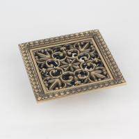China 5 Inch Brass Shower Floor Drain Anti Odor Square Bathroom Drain for Modern Bathrooms for sale