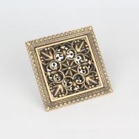 China 5 Inch Brass Shower Floor Drain Anti Odor Square Bathroom Drain for Modern Bathrooms for sale