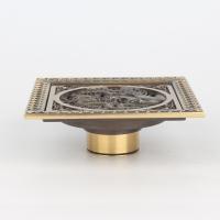 China Classical Design Strainer Loong Brass Floor Drain Square 12x12CM For Bathroom Drainage for sale