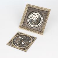 China Classical Design Strainer Loong Brass Floor Drain Square 12x12CM For Bathroom Drainage for sale
