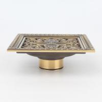 China Luxurious 10*10cm Brass Bathroom Drainage Modern Square Design Strainer and Drain Cover for Hotel Basin Use for sale