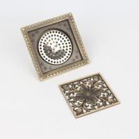 China Luxurious 10*10cm Brass Bathroom Drainage Modern Square Design Strainer and Drain Cover for Hotel Basin Use for sale