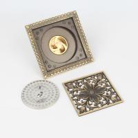 China Luxurious 10*10cm Brass Bathroom Drainage Modern Square Design Strainer and Drain Cover for Hotel Basin Use for sale