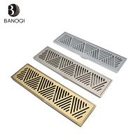 China Antique Anti Odor Long Rectangle Plastic Trap Brass Cover Floor Drain tile insert floor drain for sale