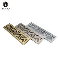 China Antique Anti Odor Long Rectangle Plastic Trap Brass Cover Floor Drain tile insert floor drain for sale