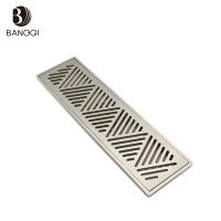 China Antique Anti Odor Long Rectangle Plastic Trap Brass Cover Floor Drain tile insert floor drain for sale