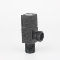 China Hotel Kitchen and Bathroom Wash Basins Black Color 1/2 Inch Brass Square Angle Valve for sale