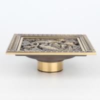 China Factory Sale Modern Brass Antique Double Carp Lucky round Bathroom Square Floor Drain with Waste Strainer Function for Hotels for sale