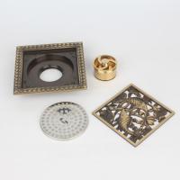China Factory Sale Modern Brass Antique Double Carp Lucky round Bathroom Square Floor Drain with Waste Strainer Function for Hotels for sale